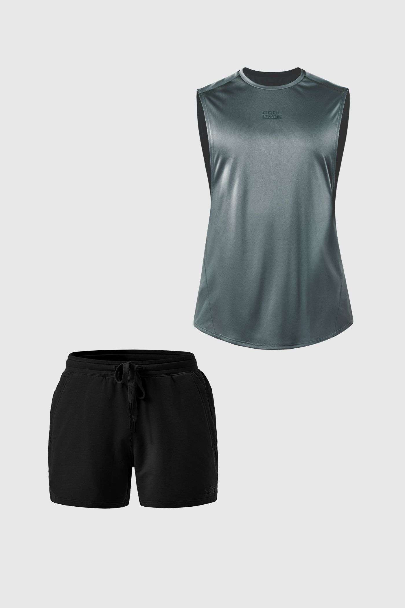 Combo Gym Drop Arm | Drop Arm & Shorts Gym Cotton - Coolmate